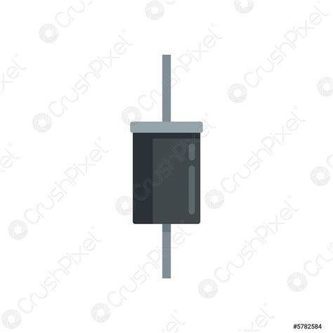 Computer Diode Icon Flat Vector Semiconductor Light Stock Vector