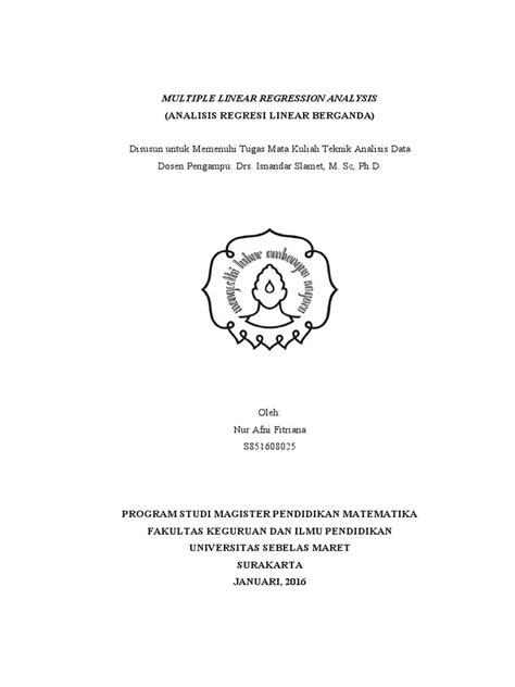 multiple linear regression analysis pdf