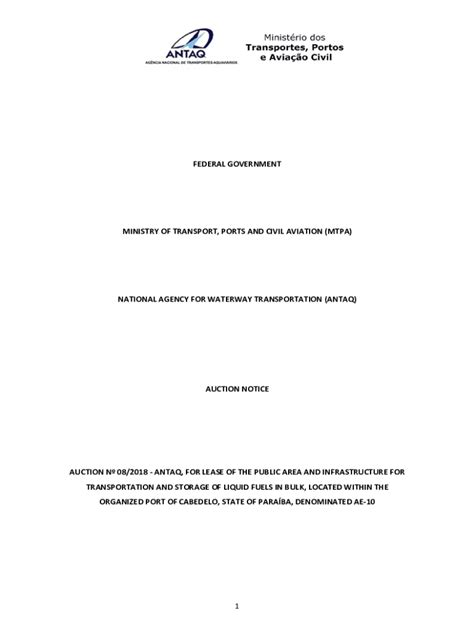 Fillable Online Web Antaq Gov ANTAQ Regulates Removal Of Ship Sourced
