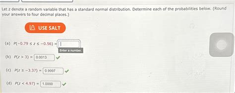 solved let z ﻿denote a random variable that has a standard
