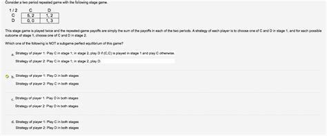 solved consider a two period repeated game with the