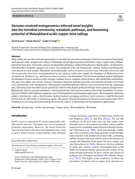Genome Resolved Metagenomics Inferred Novel Insights Into The Microbial