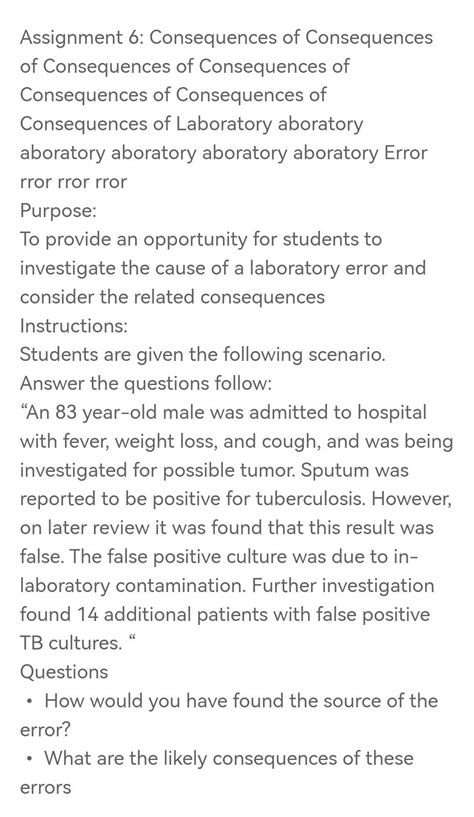 Solved Assignment 6 Consequences Of Consequences Of