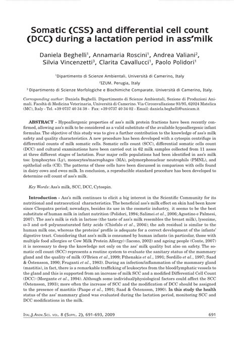 Pdf Somatic Css And Differential Cell Count Dcc During A