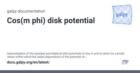 Cos M Phi Disk Potential Galpy V1 11 1 Dev0 Documentation