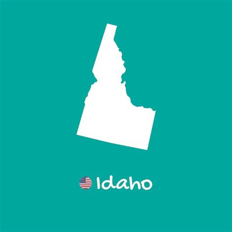 Carte Détaillée De Vecteur De Lidaho Isolé Sur Fond Bleu Silhouette