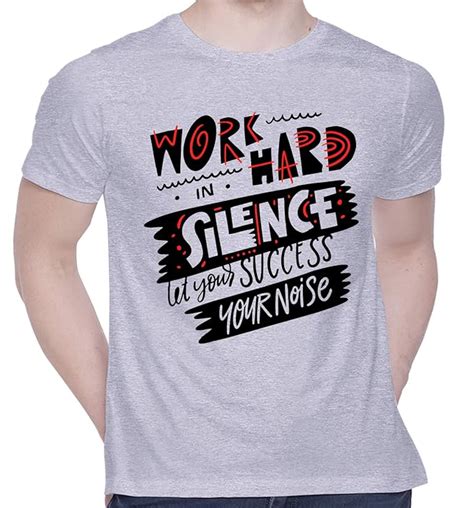 Buy Creativit Graphic Printed T Shirt For Unisex Work Hard Tshirt