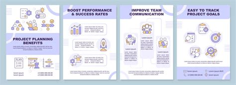 Project Scheduling Stages Blue Brochure Template Vector Image