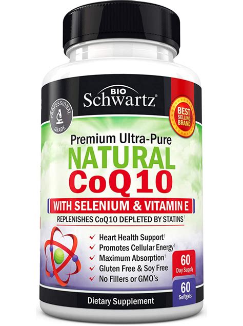 Коэнзим Q10 с селеном и витамином E BioSchwartz Natural CoQ10 200 мг 60 ...