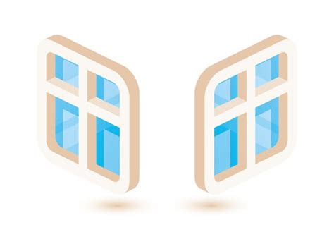 Premium Vector Isometric 3d Windows Set Isolated On White Background