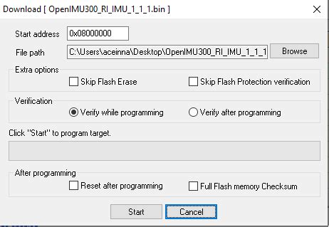 WARNING Before You Start Development Aceinna OpenIMU Developer