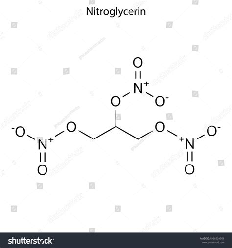 Skeletal Formula Nitroglycerin Chemical Molecule Stock Vector Royalty
