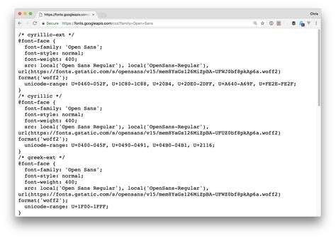 Dont Just Copy The Font Face Out Of Google Fonts URLs PHPInfo