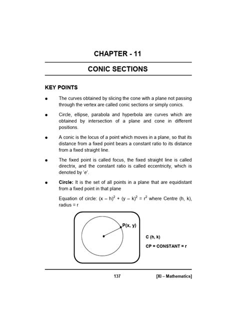 11 Maths Conic Sections Notes Assignments Pdf Ellipse Perpendicular