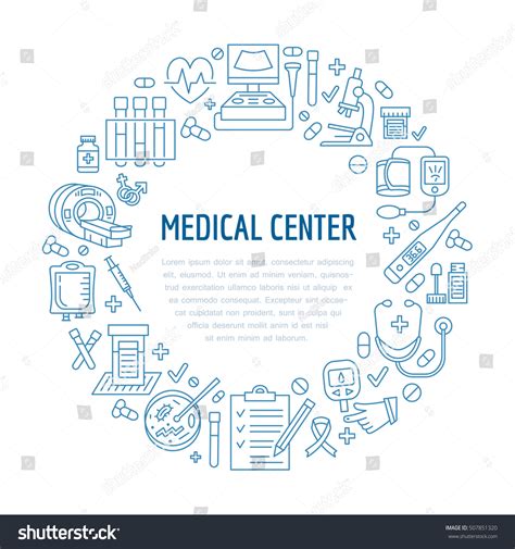 Medical Poster Template Vector Line Icon Stock Vector Royalty Free