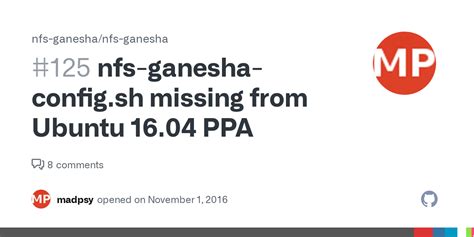 nfs ganesha config sh missing from ubuntu 16 04 ppa · issue 125 · nfs