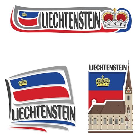 Premium Vector Liechtenstein Flag Travel Souvenir Sticker Skyline