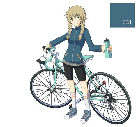 Safebooru 1girl Ahoge Amane Suzuha Bicycle Bike Shorts Bottle Braid