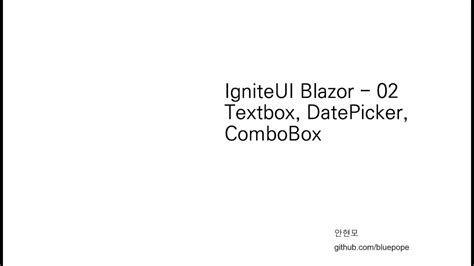 IgniteUI Blazor 02 Textbox Datepicker Combobox YouTube