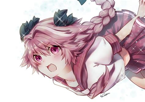 Hd Wallpaper Fate Grand Order Astolfo Pink Hair Braid Falling Down