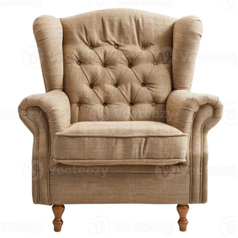 Armchair Front View Full Length Isolate On Transparency Background