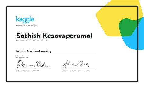 Sathish Kesavaperumal Completed The Intro To Machine Learning Course On