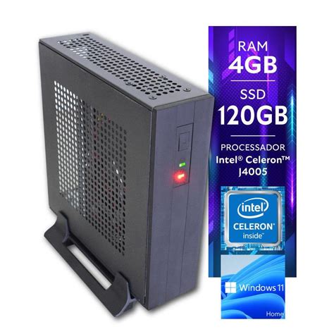 Computador Mini Pc Intel J4005 4gb Ssd 120gb