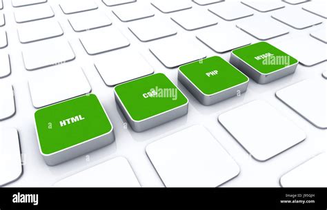 D Pads Green Html Css Php Mysql Stock Photo Alamy