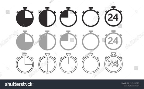 Vector Isolated Time Clock Line Icons Stock Vector Royalty Free 2137696325 Shutterstock