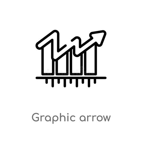 Outline Graphic Arrow Vector Icon Isolated Black Simple Line Element Illustration From Business