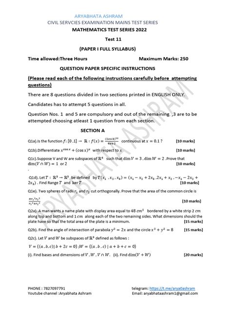 Test 11 P1 Pdf Cartesian Coordinate System Euclidean Geometry