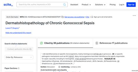 Dermatohistopathology Of Chronic Gonococcal Sepsis Scite Report