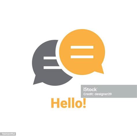 你好語音泡泡向量圖形及更多圖示圖片 圖示 討論 說話 Istock
