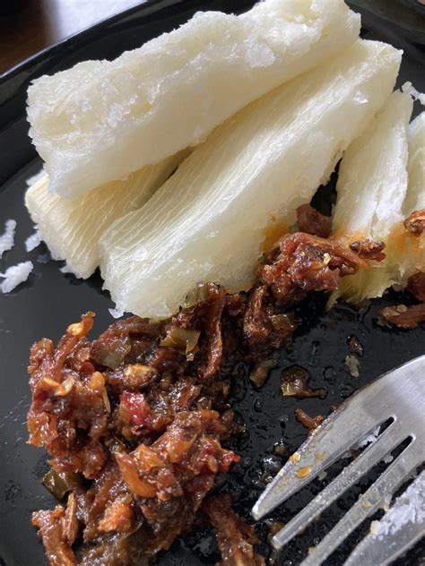 Ubi Kayu Rebus With Yesterdays Sambal Ikan Bilis R Malaysianfood