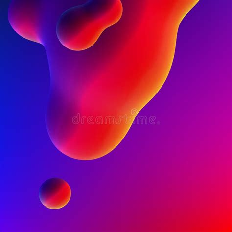 Fluid Design Liquid Blobs With Vibrant Intense Colors Abstract Background Stock Vector