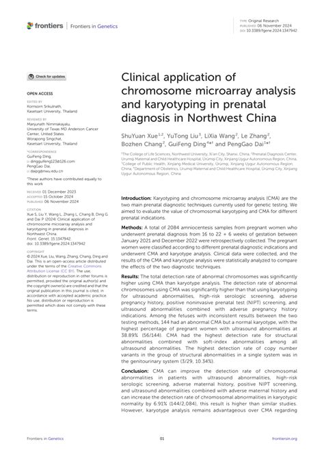 Pdf Clinical Application Of Chromosome Microarray Analysis And