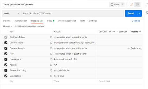 C How To Send A File As Part Of A Request Parameter In Postman