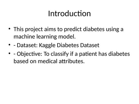 Diabetes Prediction Presentation Pptx