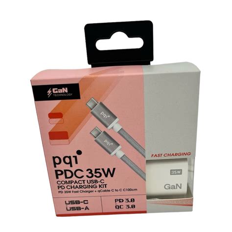 99 免運 Pqi Gan 氮化鎵 快充 35w 充電器 C To C 編織線組合包 1m 編織線 Pd快充 蝦皮購物