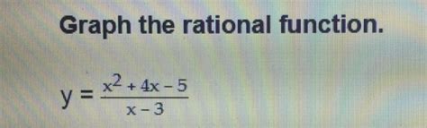 Solved Graph The Rational Function X2 4x 5 X 3