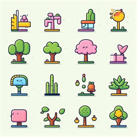 Premium Ai Image A Set Of Colorful Icons Of Different Types And Sizes
