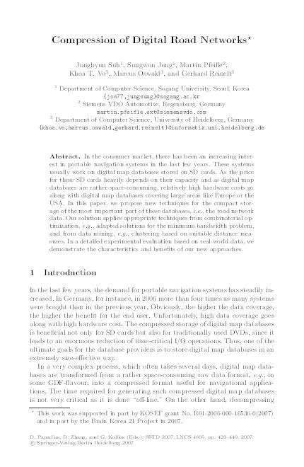 Pdf Compression Of Digital Road Networks