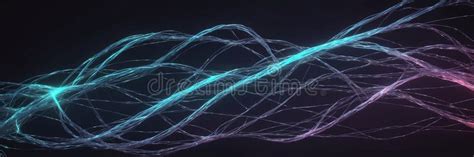 Fiber Optic Cables Glowing In The Dark Creating A Web Like Structure