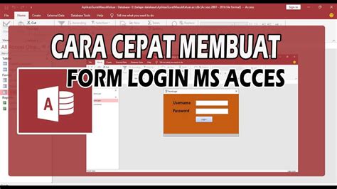 CARA MEMBUAT FORM LOGIN DI MICROSOFT ACCES YouTube