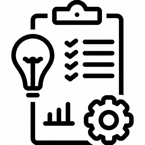 Project Plan Scheme Idea Clipboard Cogwheel Management Icon