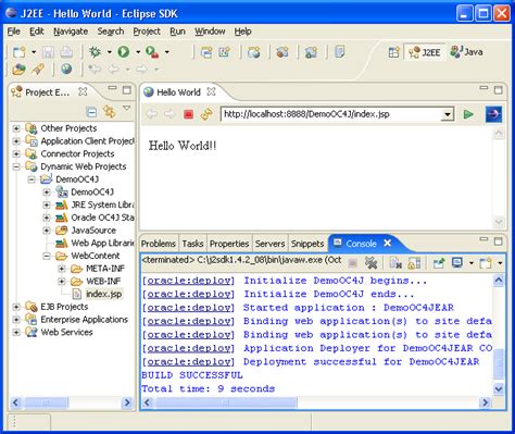 WTP Tutorials Deploy Web Applications To The Oracle Application