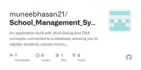 Github Muneebhasan21schoolmanagementsystemjava An Application