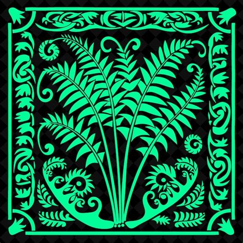Premium Psd Png Kiwi Folk Art With New Zealand Ferns And Maori
