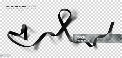 흑색 종 및 피부 암 인식의 달 투명 한 배경에 고립 된 검은 색 리본 포스터에 대 한 벡터 디자인 서식 파일입니다 기민에 대한 스톡 벡터 아트 및 기타 이미지 Istock
