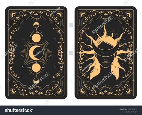 Reverse Side Tarot Cards Batch Pattern Stock Vector Royalty Free